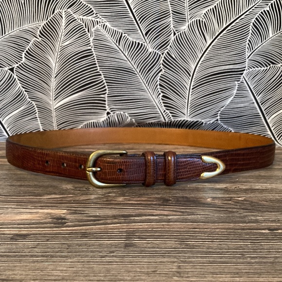 Harken | Accessories | Vintage Harken Croc Leather Belt Large | Poshmark